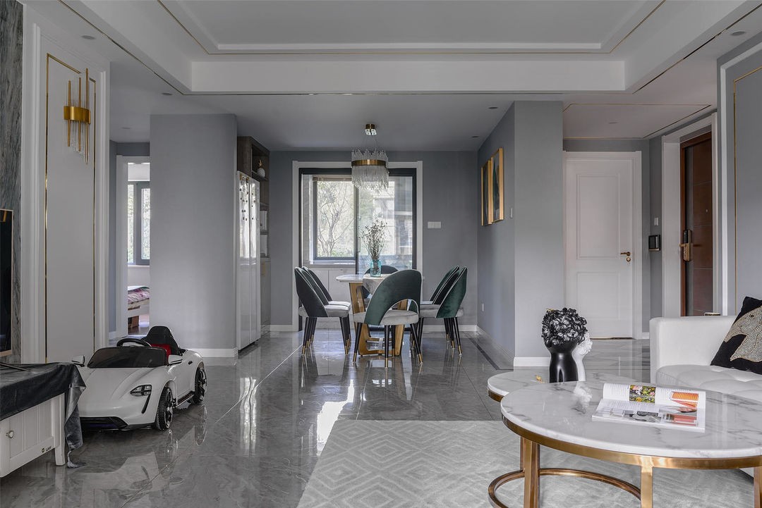 128-square-meter modern light luxury home, the entrance is very ...