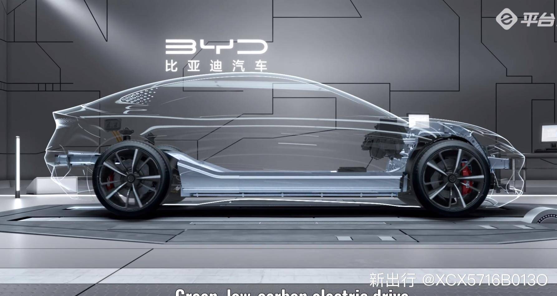 Frameless doors, electric folding rear wing BYD EK production car ...