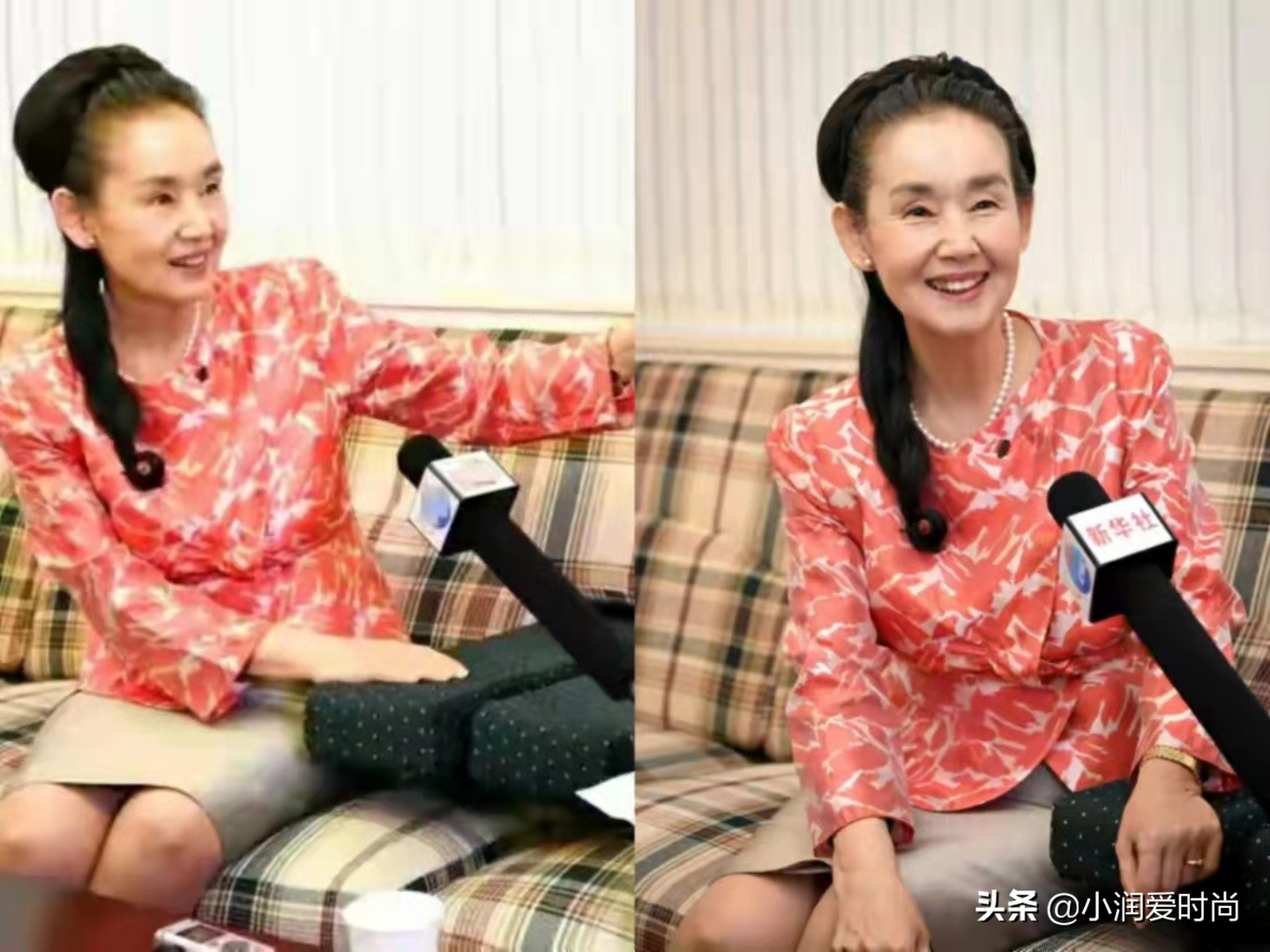 71-year-old Nakano Ryoko is thin and beautiful. She wears a coat with ...