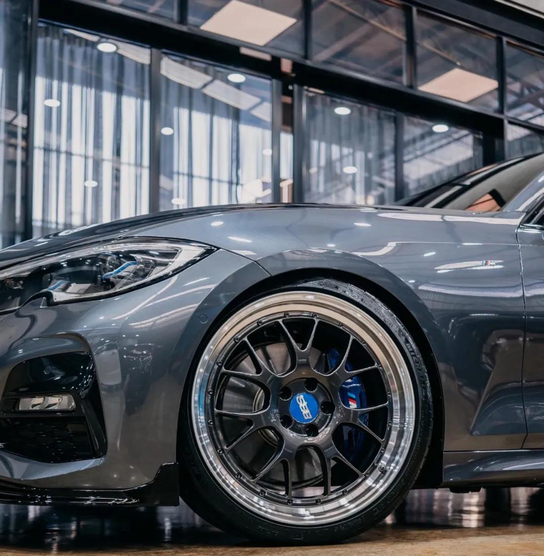 The new BMW 3 Series is paired with 20-inch BBS wheels, which is ...