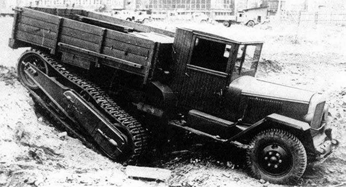 Soviet wheeled armored vehicles and half-track military vehicles of ...