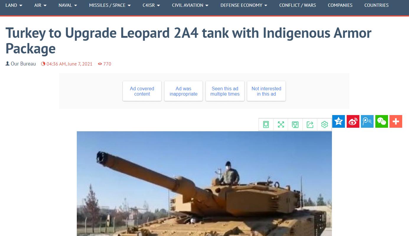 We will get direct export from Wuhan, and will upgrade Leopard 2A4 on ...