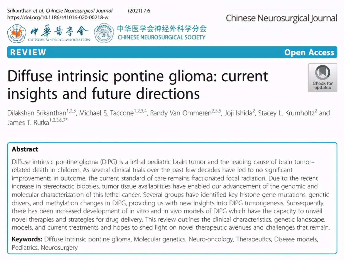 腦幹膠質瘤DIPG都有哪些治療進展？INC世界小兒神外Rutka教授論述 - 資訊咖