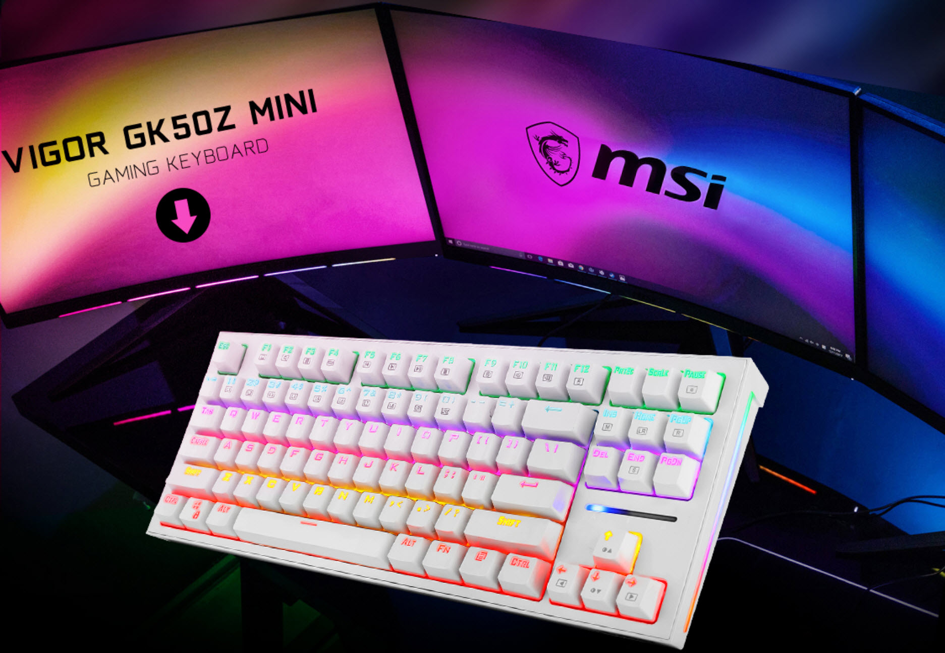 Hundred yuan little monster!Button life is 50 million times, MSI GK50Z Mini 87-key gaming ...