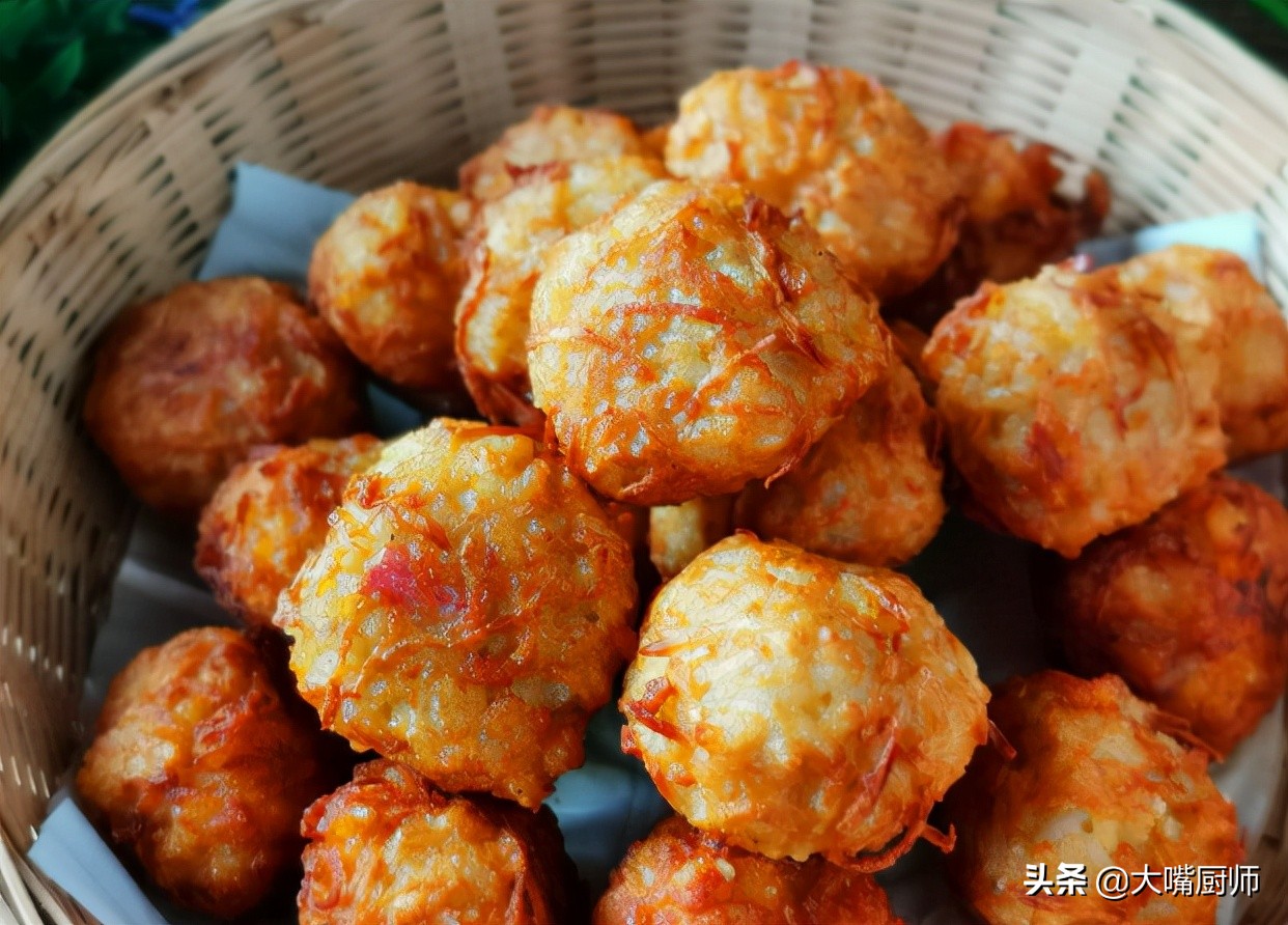 Fried radish balls, it's not right to put flour and starch, change to 2 ...