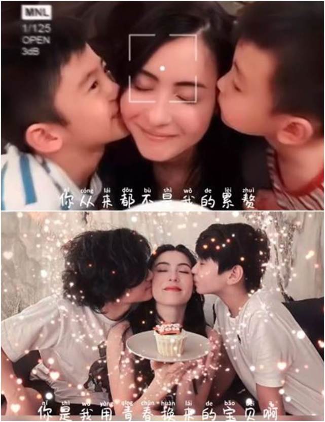 Cecilia Cheung compares photos with Lucas and Quintus in recent years ...
