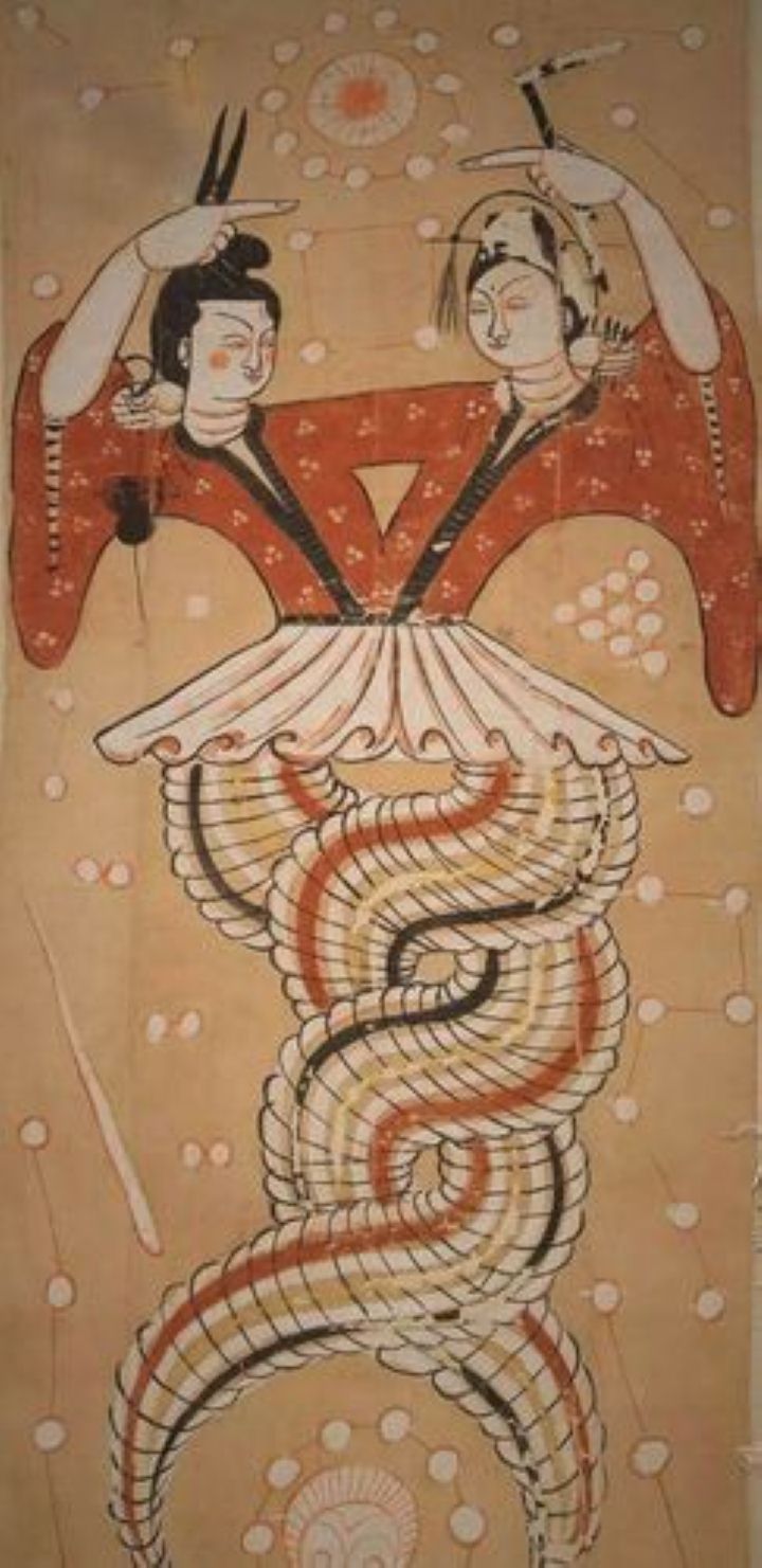 The picture of Fuxi and Nuwa implied the shape of human DNA. Has the ...