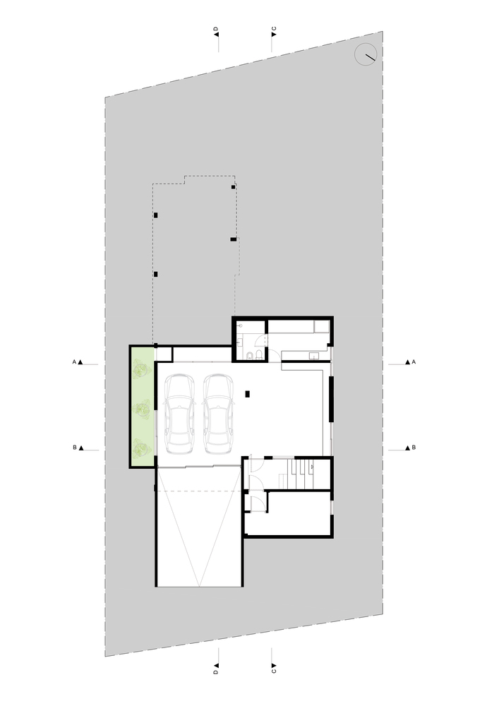 Villa design: an L-shaped mansion of 450 square meters, a large mansion ...