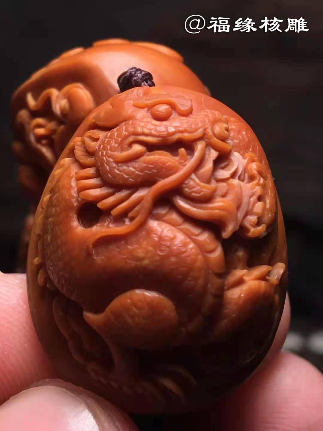 Olive core carving "Nine Sons of Dragon", the best old iron core ...