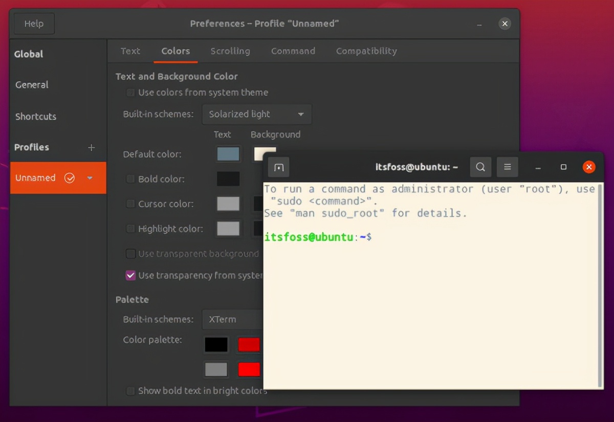 Tips for adjusting the colors of the Ubuntu terminal - iNEWS