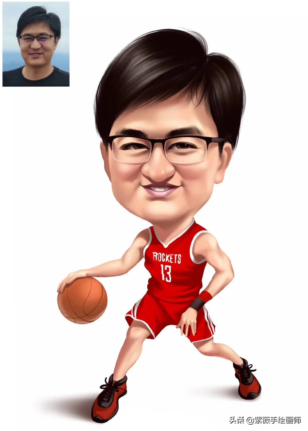 Change your avatar, men's hand-painted professional head comics, work ...