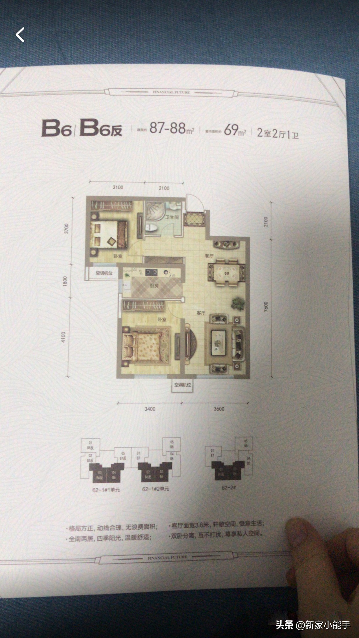 A 69-square-meter two-bedroom house, racking your brains to plan a ...