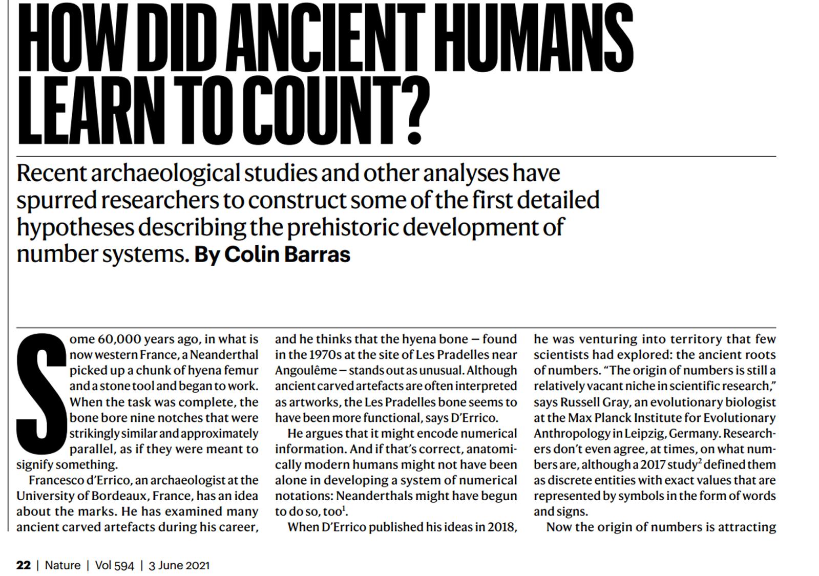 Ancient humans learned to count, which is a major invention that ...