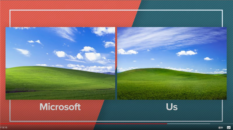Three men recreate the classic Microsoft Windows XP wallpaper, the ...