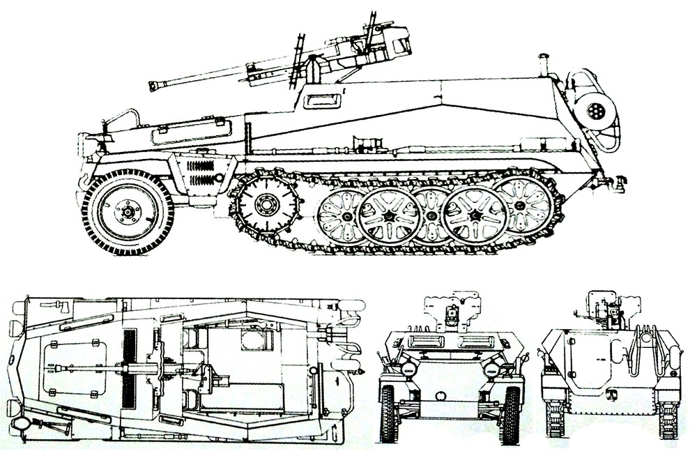 The 250/11 type half-track armored gun car of the German half-track ...