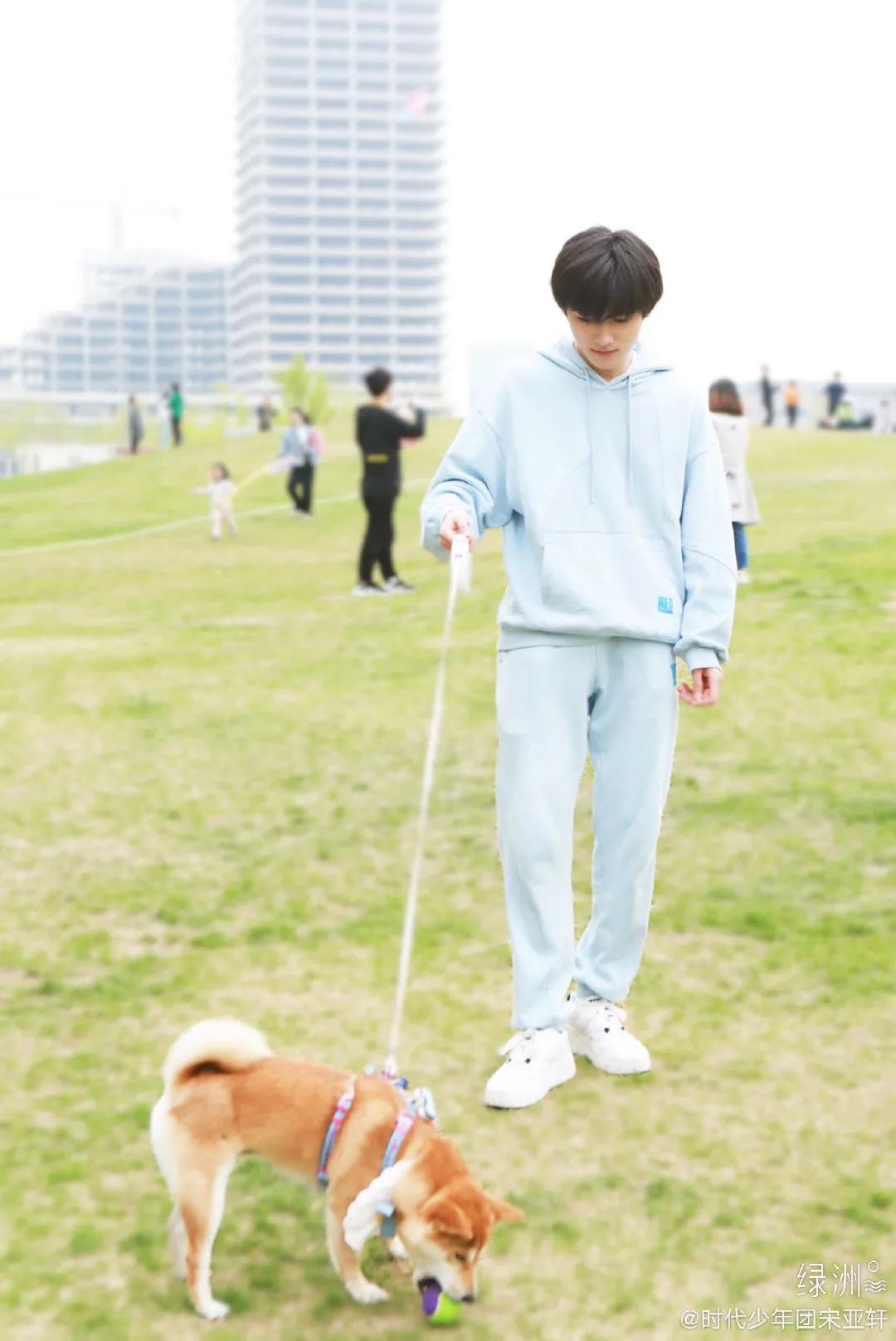 Times Youth League Song Yaxuan takes photos of walking the dog!Brother ...