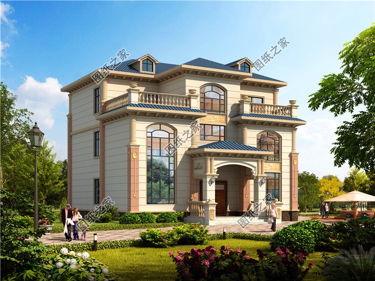 160 square meters three-storey house design drawing, with a sloped roof ...