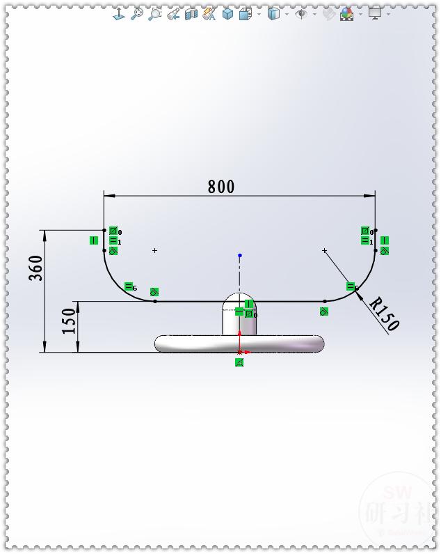 Draw the base of the "rowing exercise machine" with SolidWorks - iNEWS