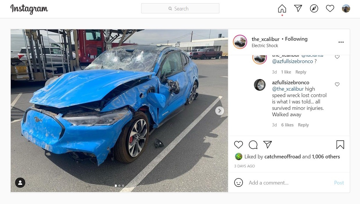 Ford Mach-E crashed for the first time in the world, and the whole car ...