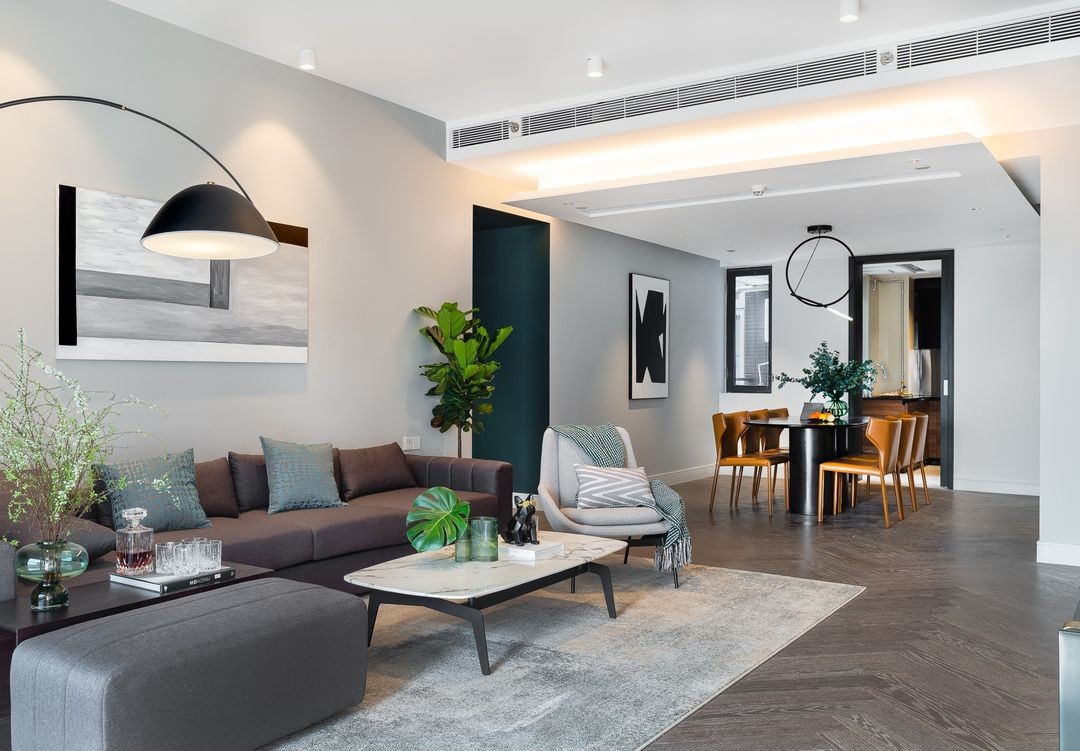 172 flat modern style high-end gray beautiful home, simple design is ...