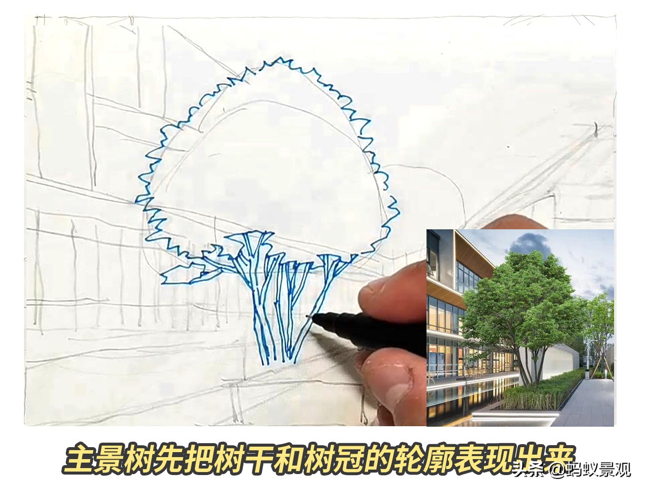 "Landscape hand-painted" one-point perspective scene with billions of ...