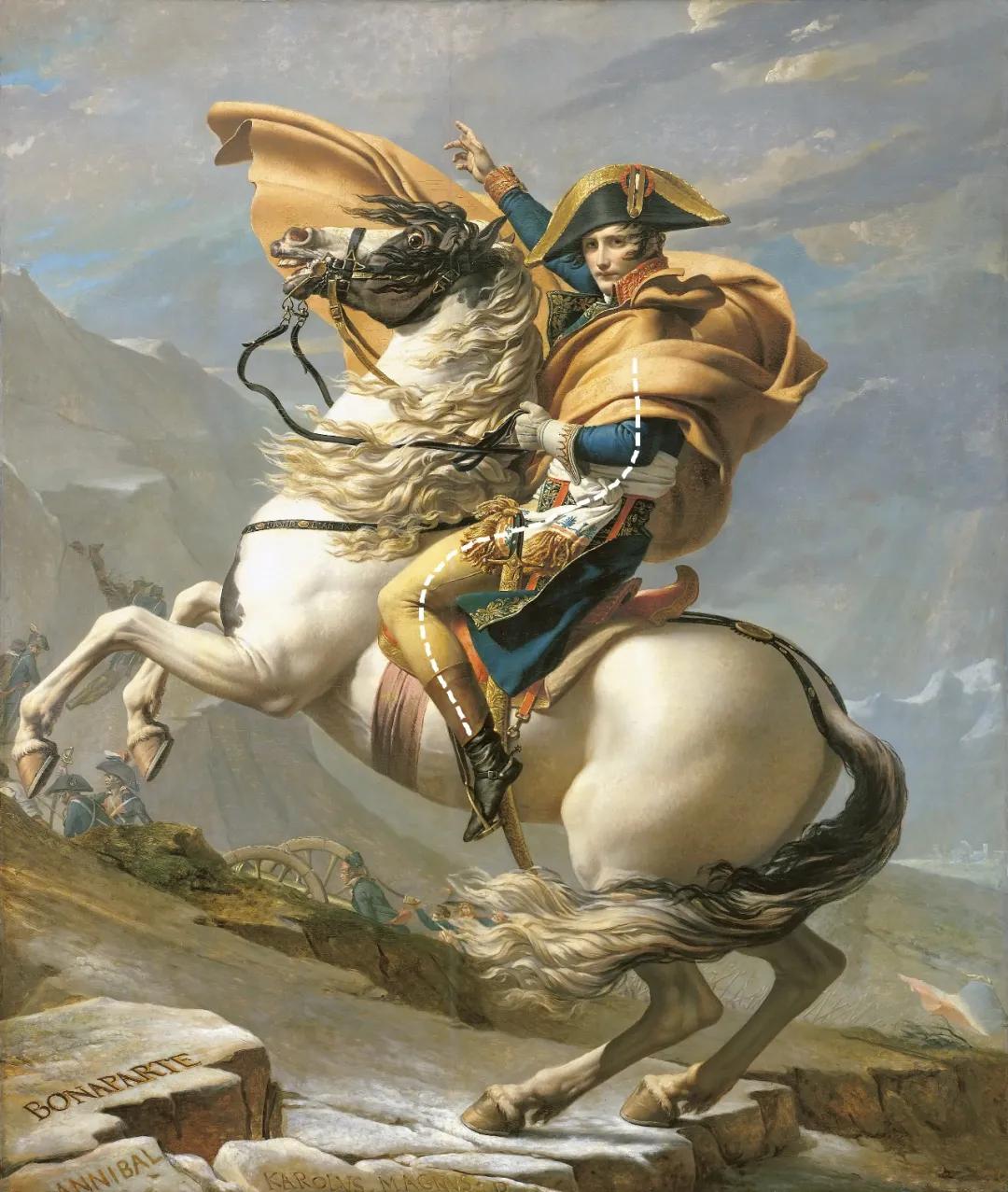 Napoleon is actually riding a donkey?-"Napoleon's Crossing the Alps ...