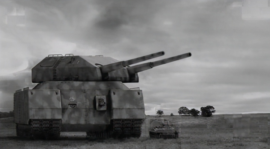 The imperial tank of Nazi Germany, using battleship main guns, is 4 ...