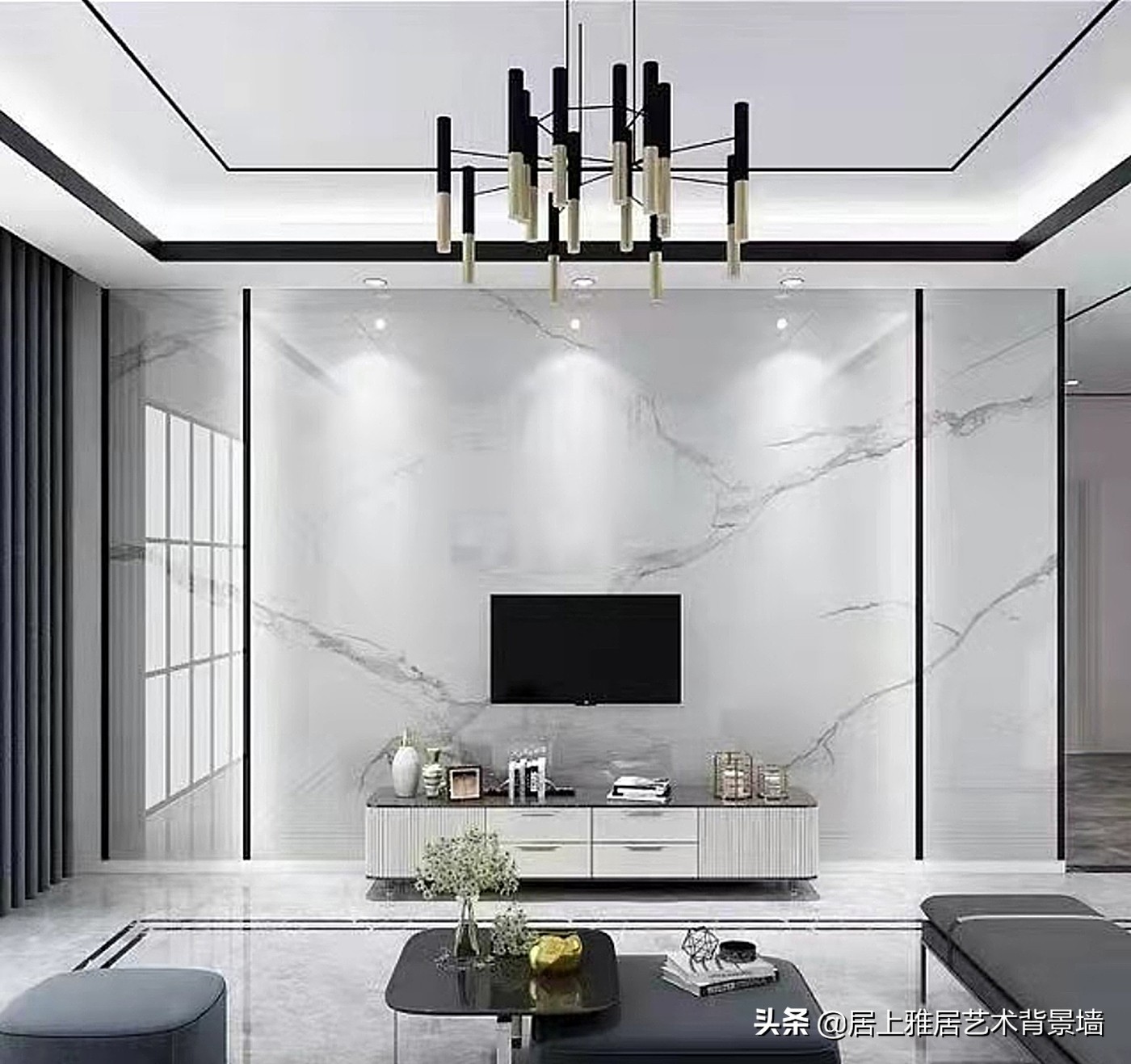 18 popular stone rock slab TV background wall designs, remember to ...