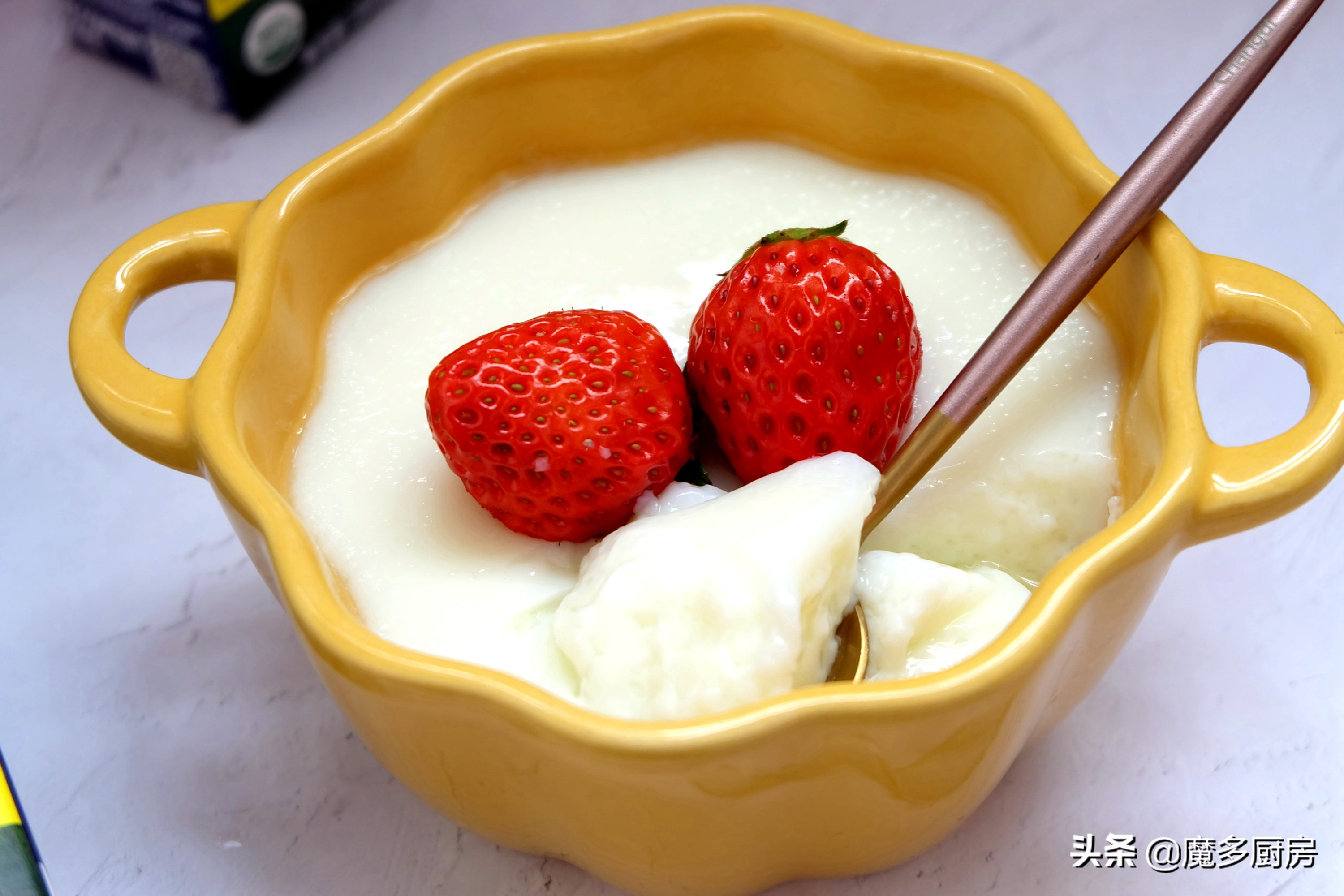 Homemade double-skinned milk, improved practice is too simple, skimping ...