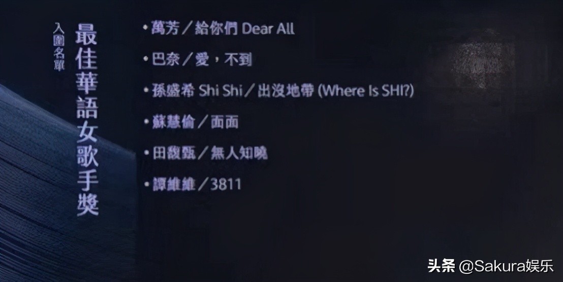 The shortlist for the Golden Melody Awards is announced. Singer Lin ...