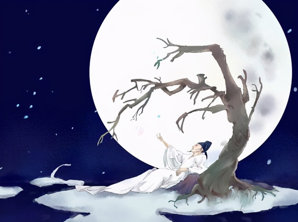 When Li Bai left his hometown, the bright moon accompanied him, so Li ...