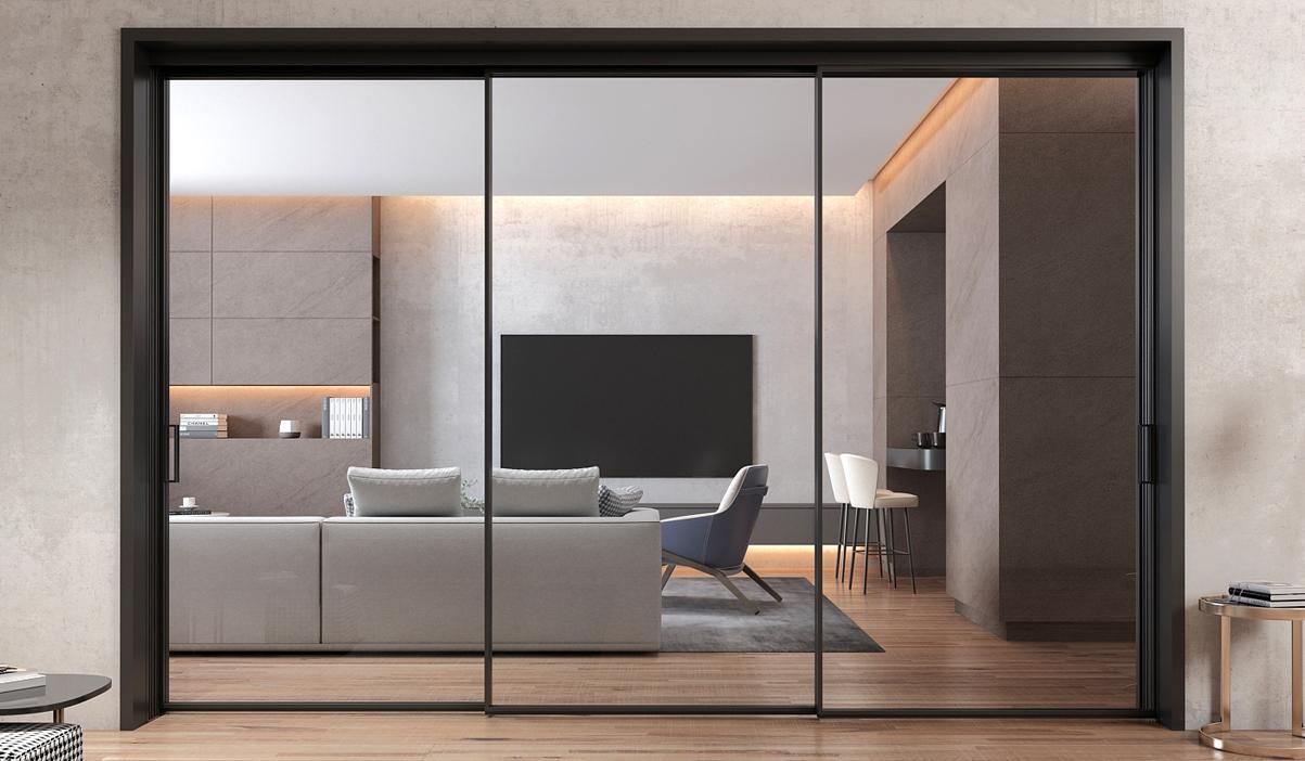 Play with minimalist aesthetics!Living room panoramic door, easy to ...