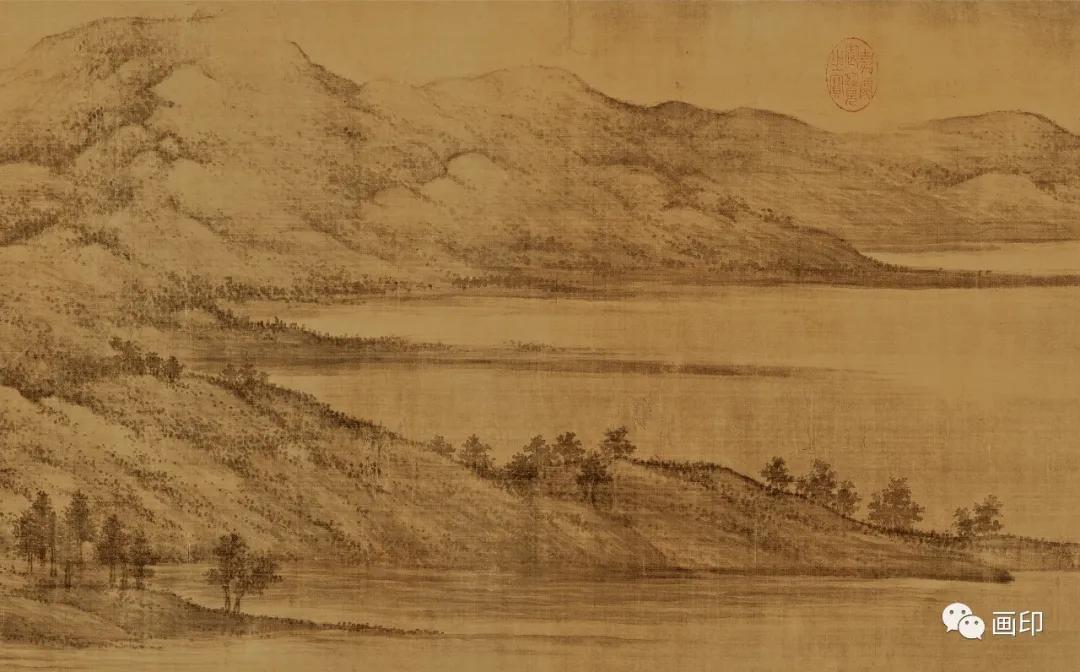 Five Dynasties · Dong Yuan "Xiajing Mountain Pass Waiting to Ferry ...