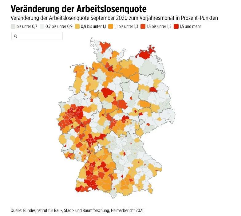 Germany's latest unemployment map - iNEWS