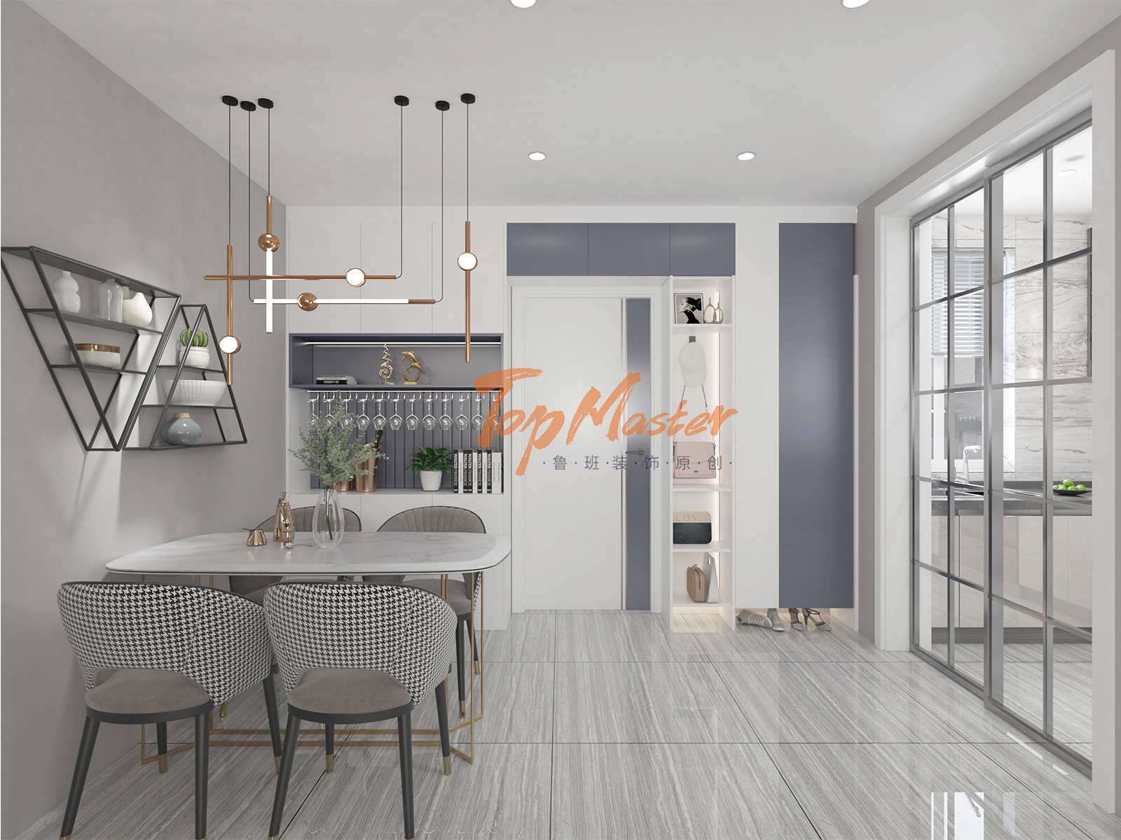 "Luban Decoration" 90 square meters of modern style in Dacheng small ...