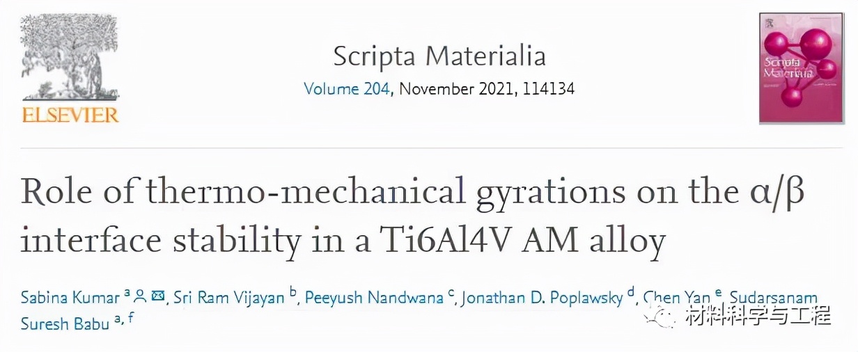 "Scripta Mater": The effect of thermal cycling on the interface stability of additively ...