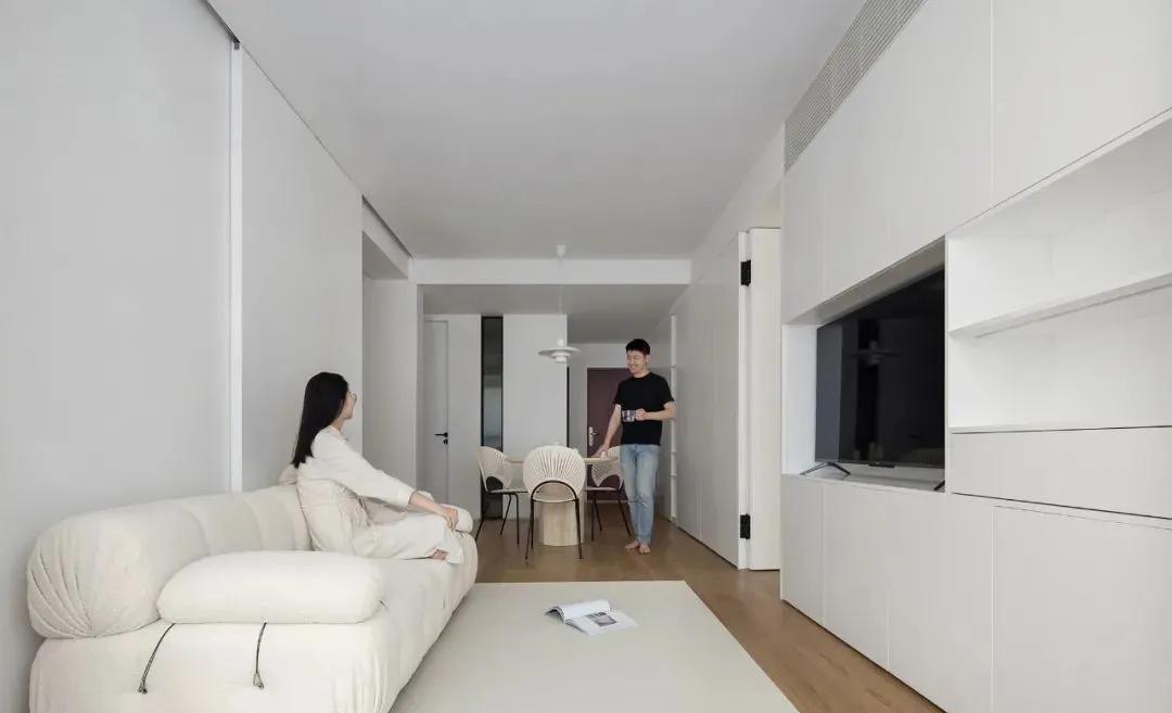 A 65-square-meter two-bedroom room for young couples, minimalist style ...