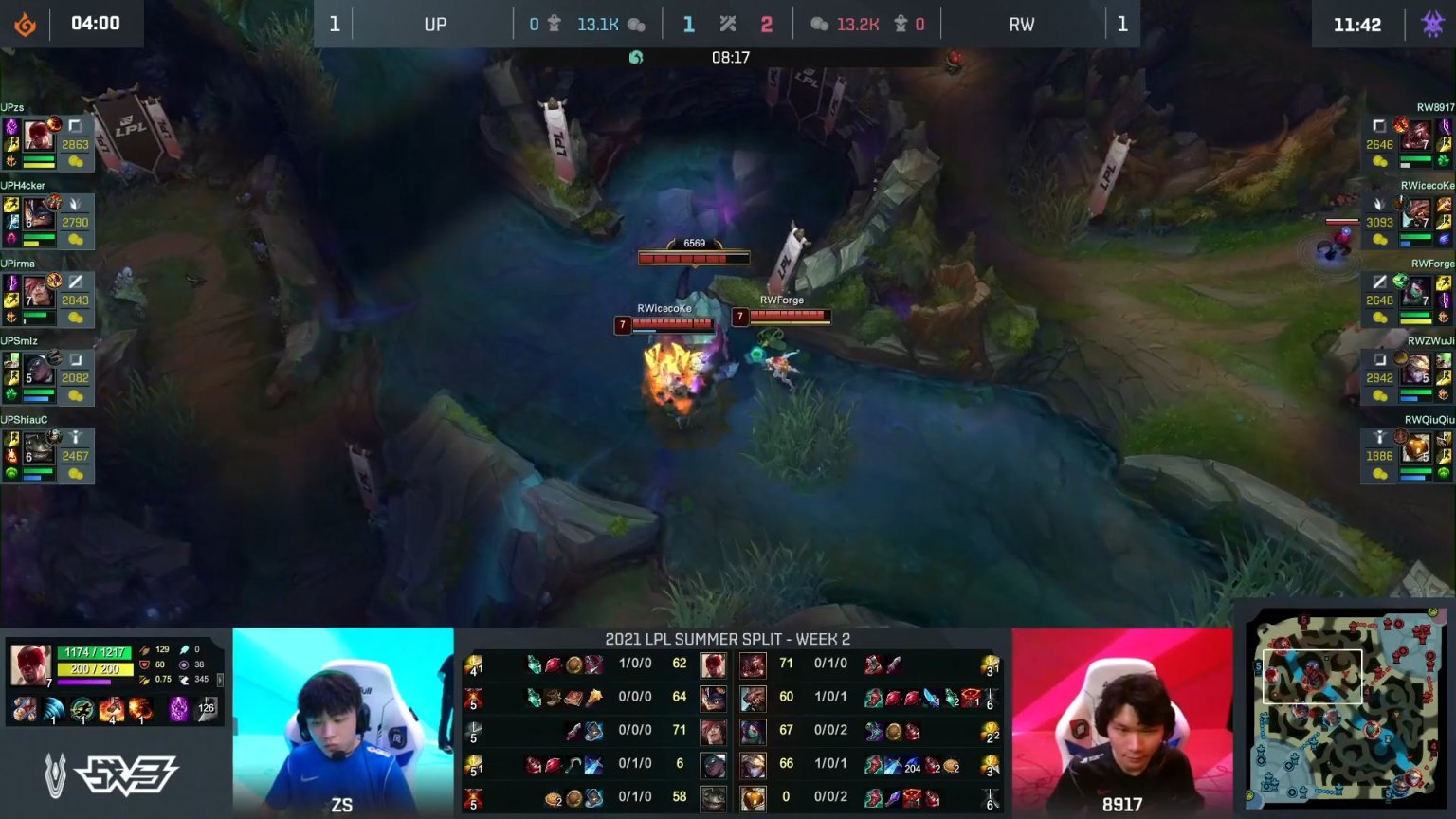 LPL常規賽：Zs三局Carry比賽，UP 2-1 贏下RW，取得首勝 - 頭條匯