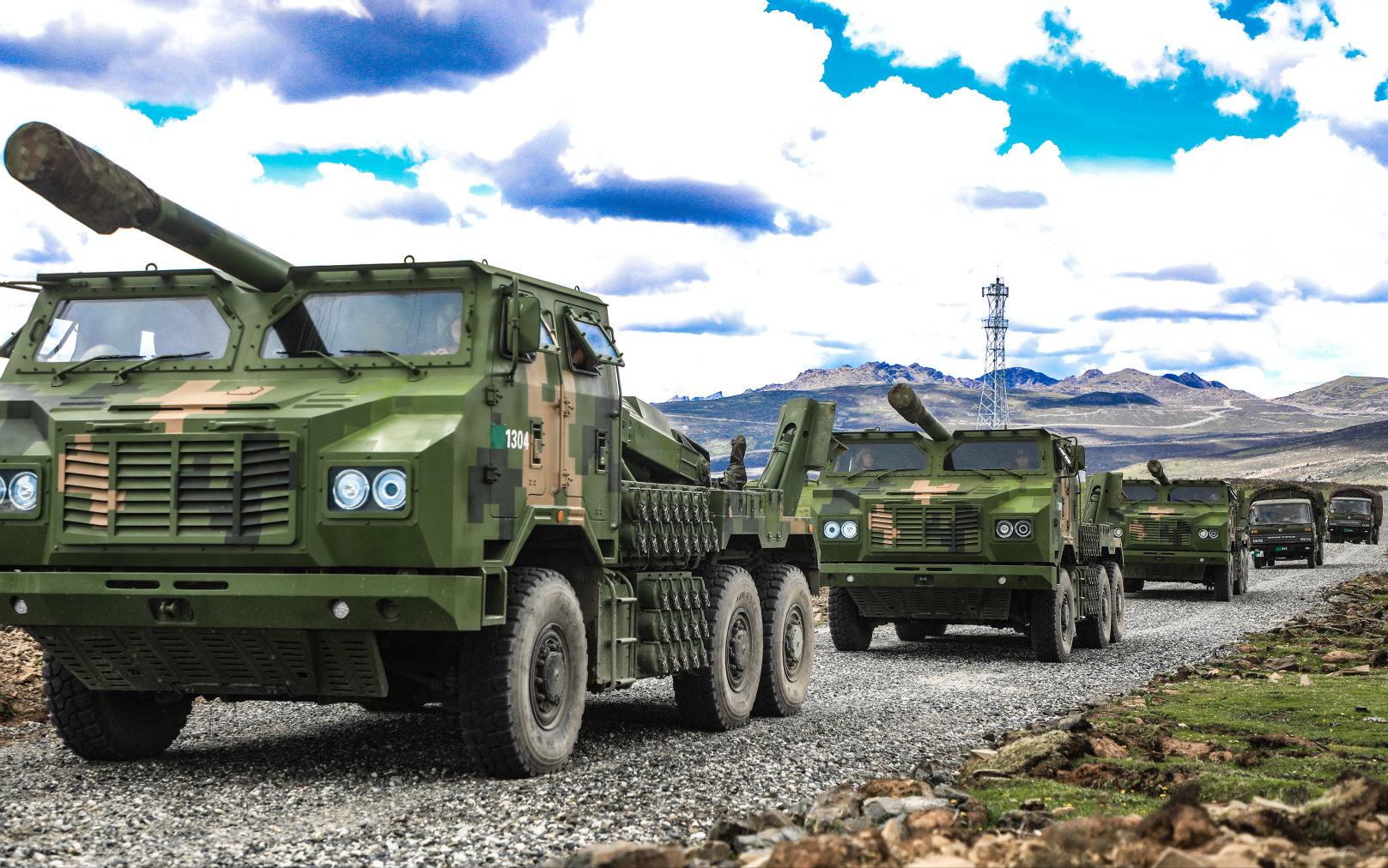 Fully firepower on plateaus and mountains, PCL181 truck gun fired at ...