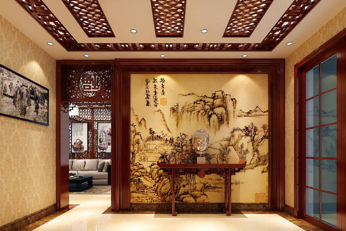 The characteristics of Chinese-style decoration hallway Chinese-style ...