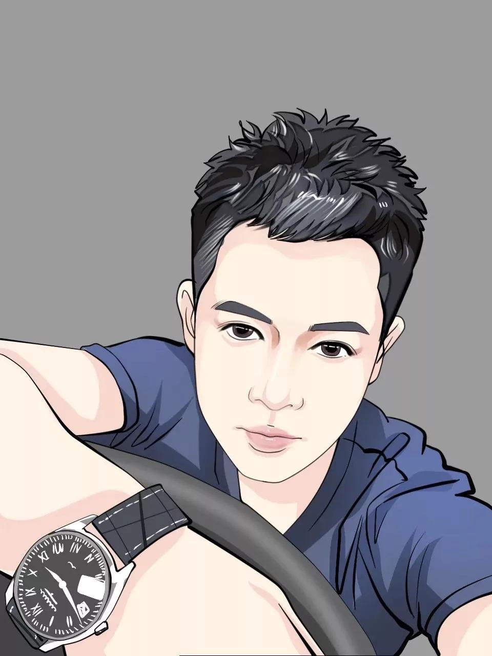 2021 boys hand-painted comic avatar, single handsome cool avatar - iNEWS
