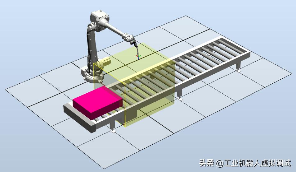 RobotStudio software: ABB robot conveyor belt tracking virtual ...