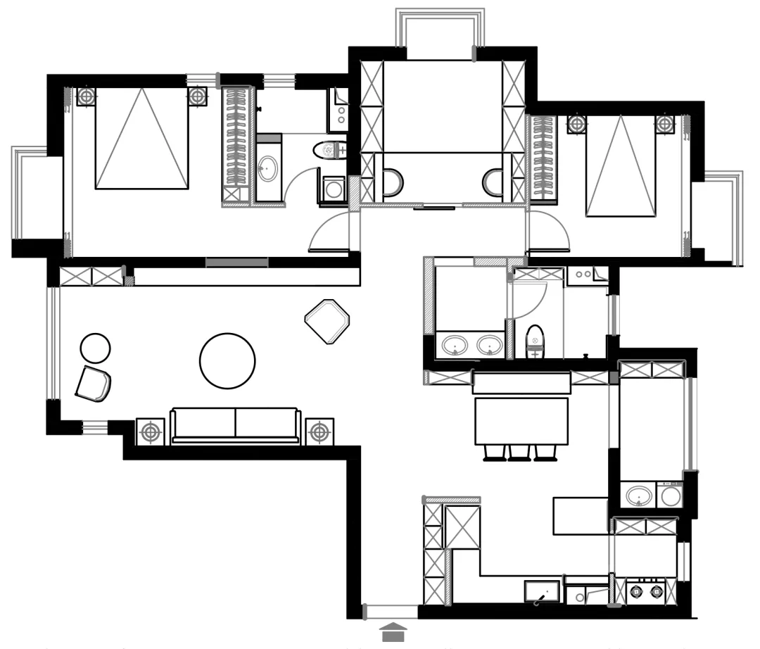 143 square meters simple style three-bedroom decoration, kitchen and ...