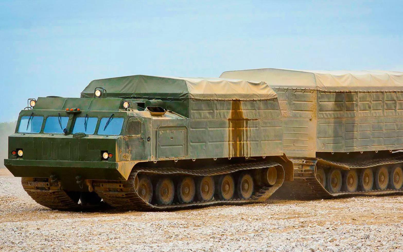 Russian dt-30 knight articulated, tracked all-terrain transport vehicle ...