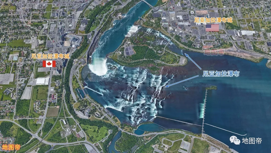 How does Niagara Falls, one of the most beautiful waterfalls, divide ...