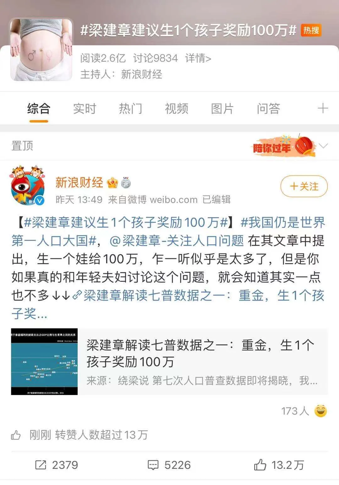 The co-founder of Ctrip proposed to give birth to 1 child as a reward ...