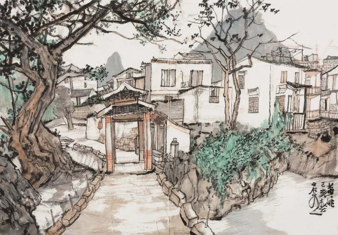 Lin Rongsheng's simple and unsophisticated freehand landscape painting ...