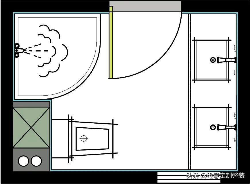 The 4m2 bathroom is so perfect, just copy it for the small apartment ...