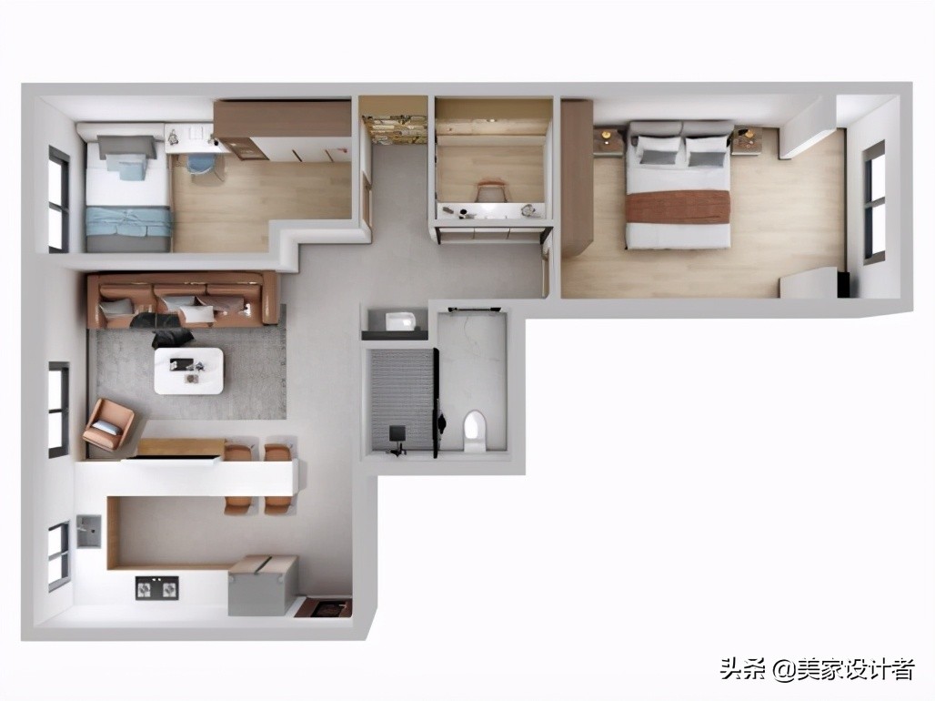 Reasonably plan the 58-square-meter strange house type to make the ...