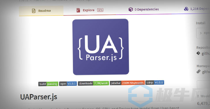 The NPM package UAParser.js, which has been downloaded more than 6 ...